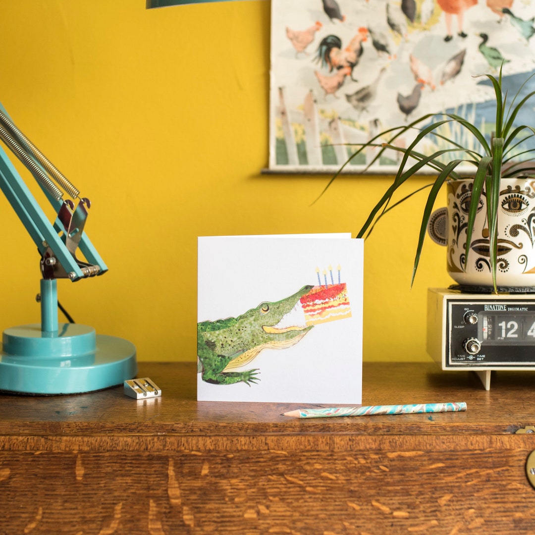 Croc & Cake Birthday Card - Etsy