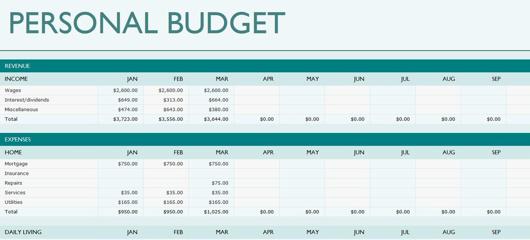 Simple Personal Budget Planner - Etsy