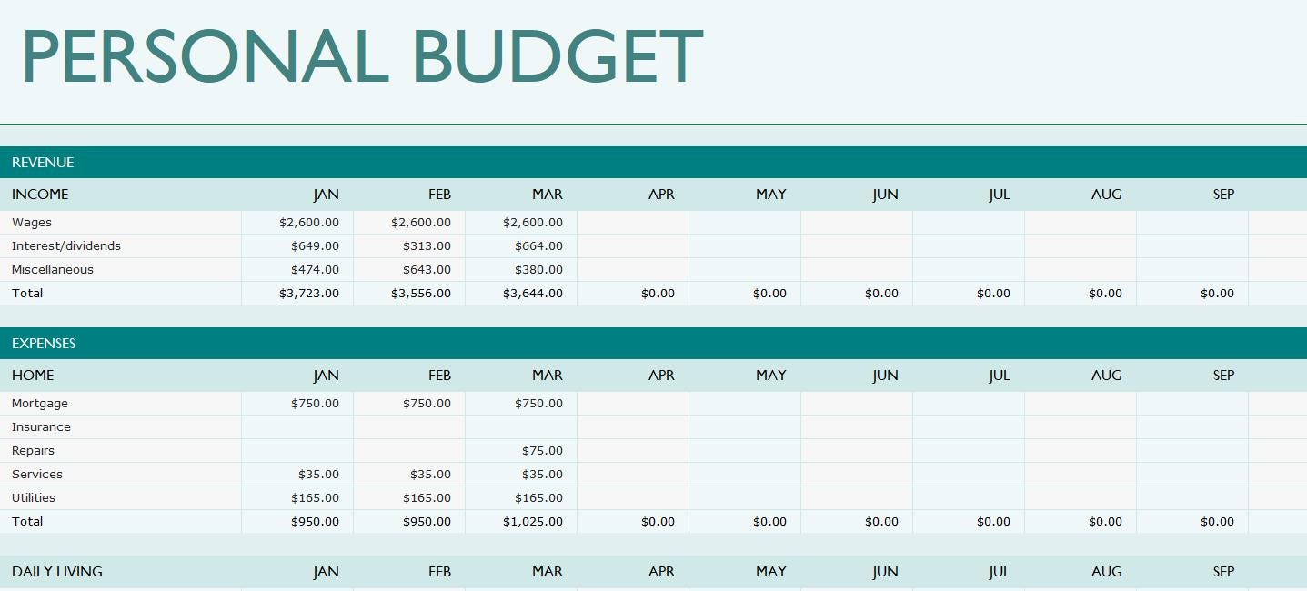 Simple Personal Budget Planner - Etsy
