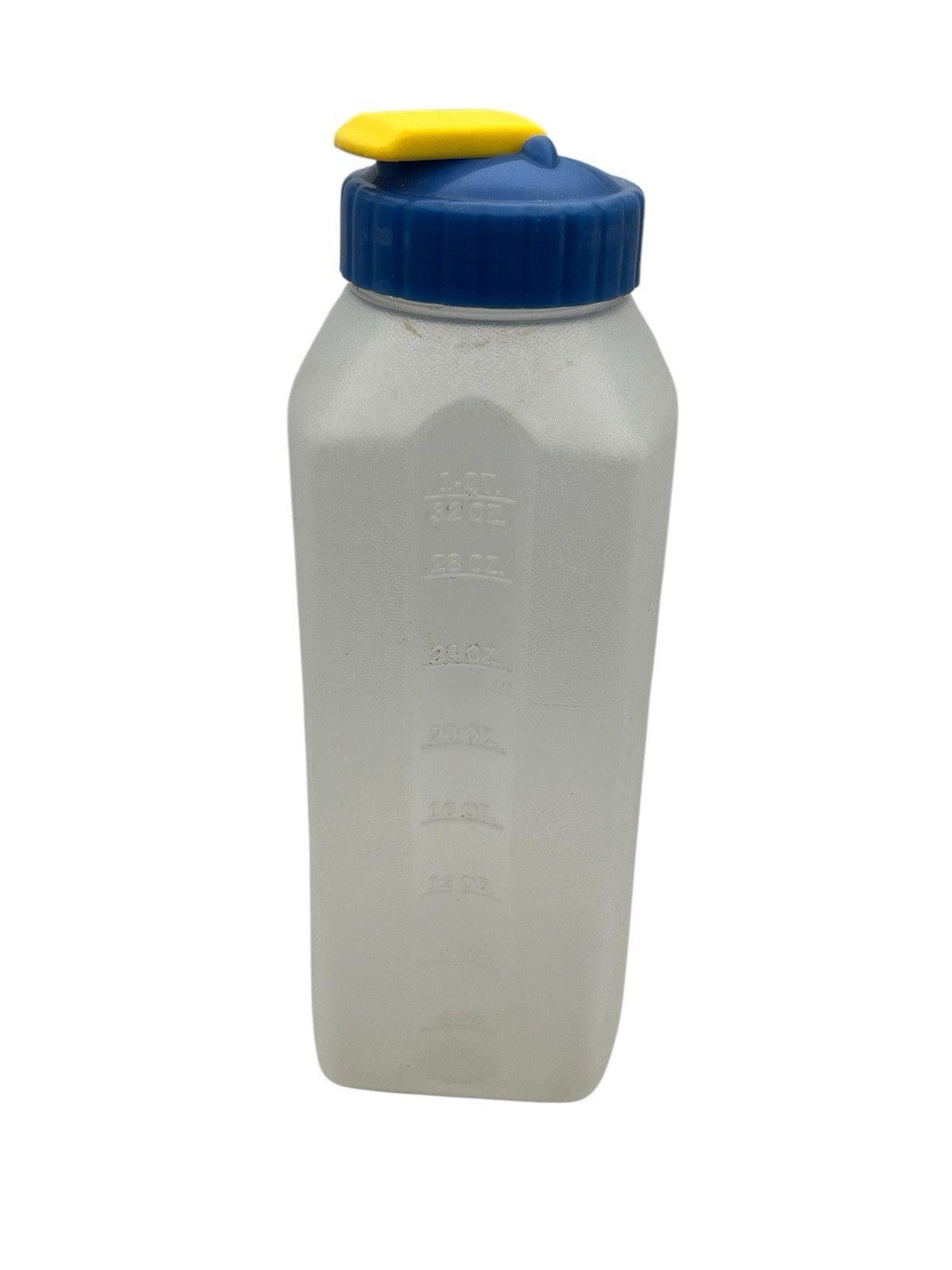 Vintage Rubbermaid 1 Qt Water Drink Container Bottle Blue Yellow Flip ...
