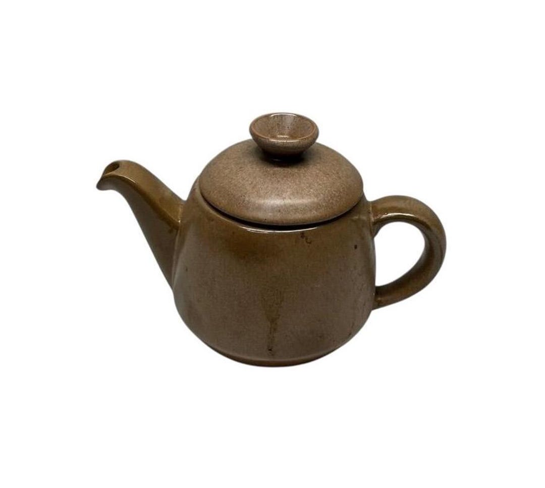 Vintage Frankoma Pottery Dinnerware Teapot Lazy Bones Brown Satin #6T W ...