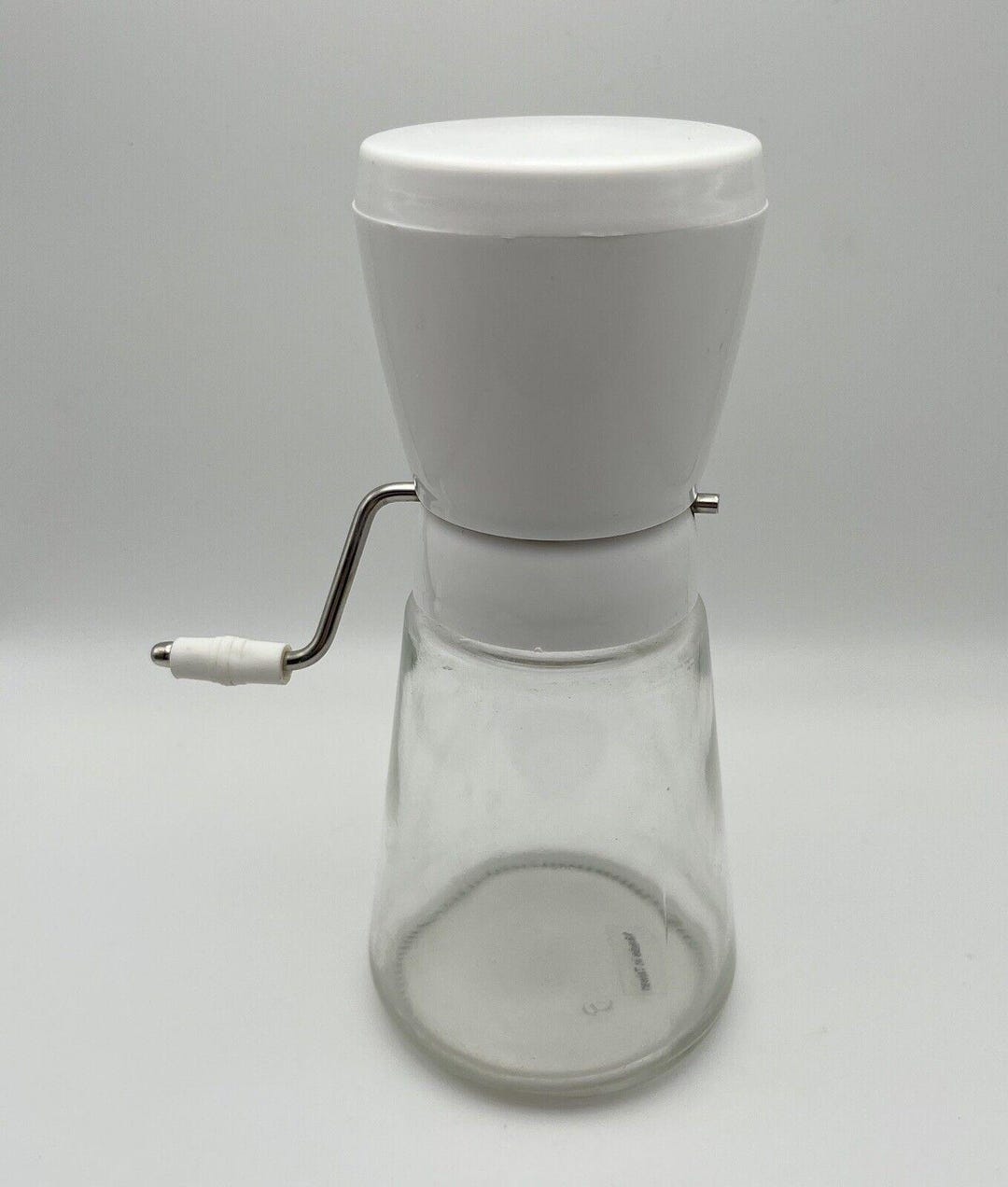 Vintage Clear Glass Nut Chopper Grinder 6 With White Lid Made in Taiwan ...