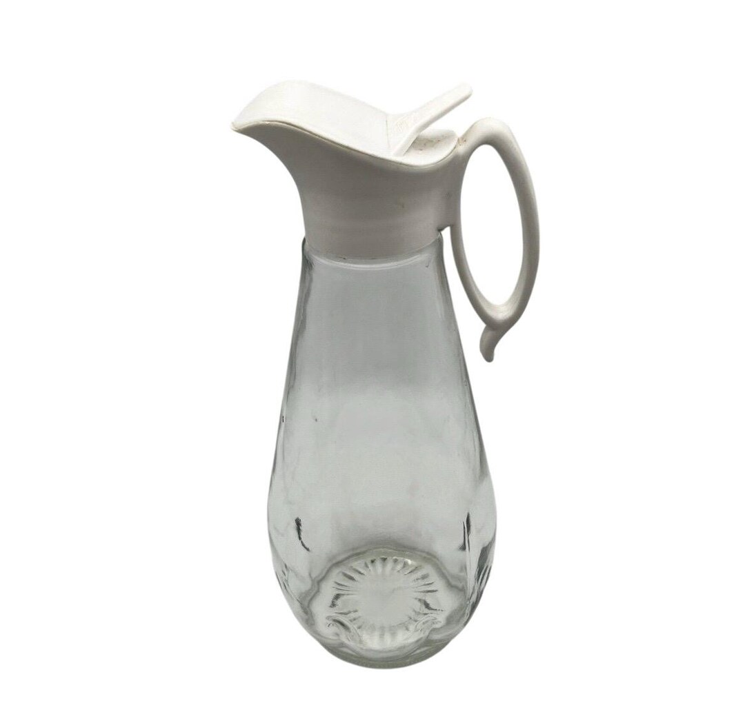 Vintage 1970s Log Cabin Clear Glass Maple Syrup Dispenser/pitcher W ...