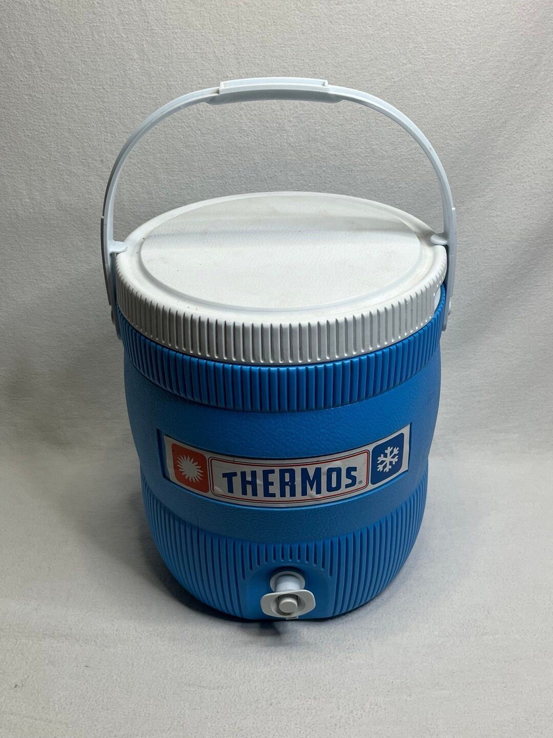 Vintage Blue Thermos 2 Gallon Camping Water Jug / Ice Chest W/ Handle ...