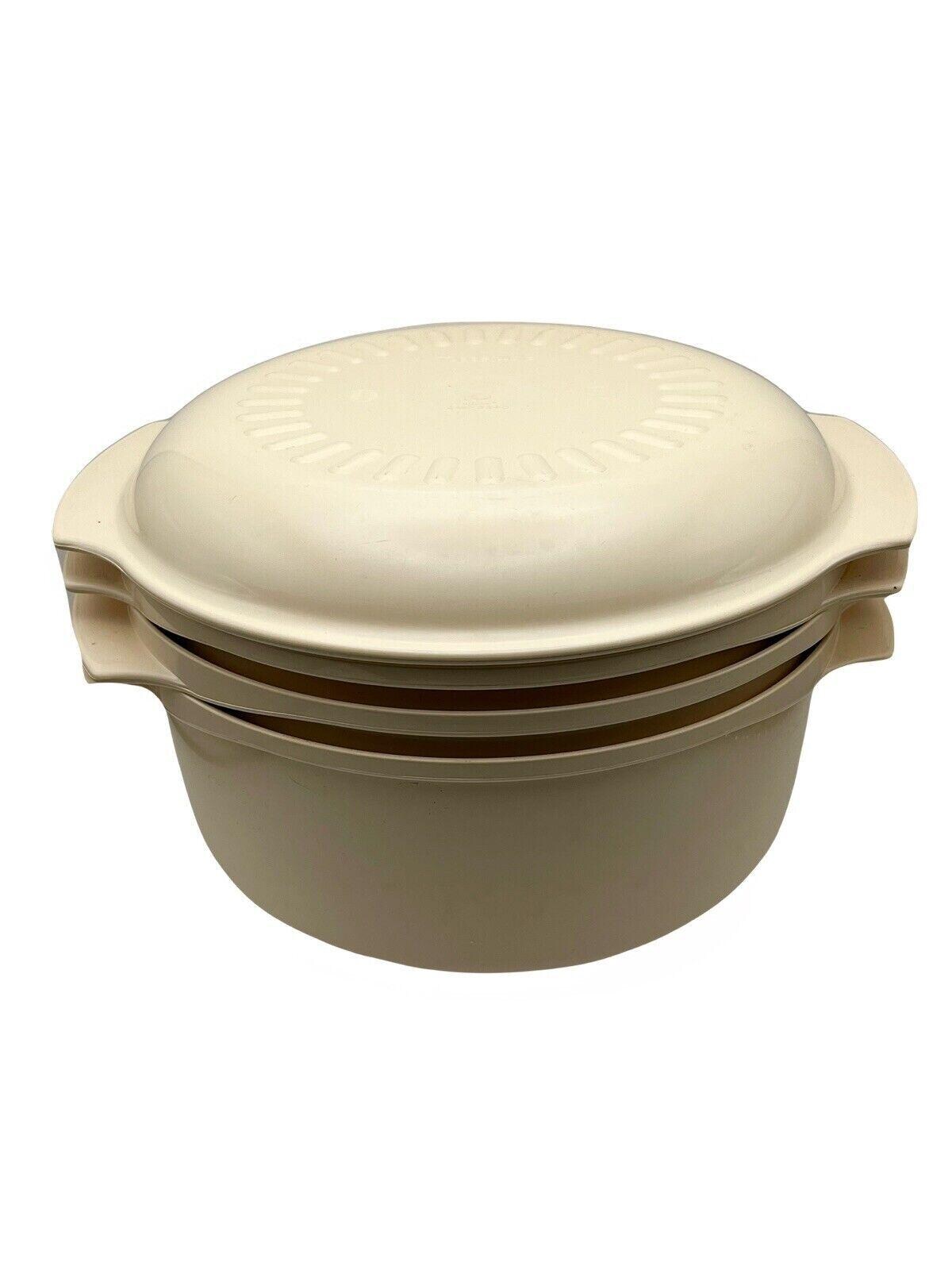 Tupperware 3 Pc Microwave Stack Cooker Steamer 3 Qt 2192B-2, 2195A-1 ...
