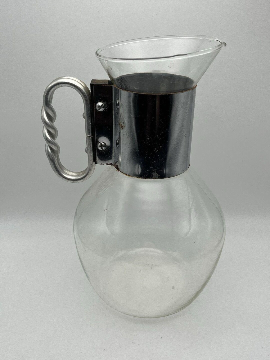 Vintage Corning Glass Coffee Tea Heat Proof Carafe Clear Glass Pitcher ...