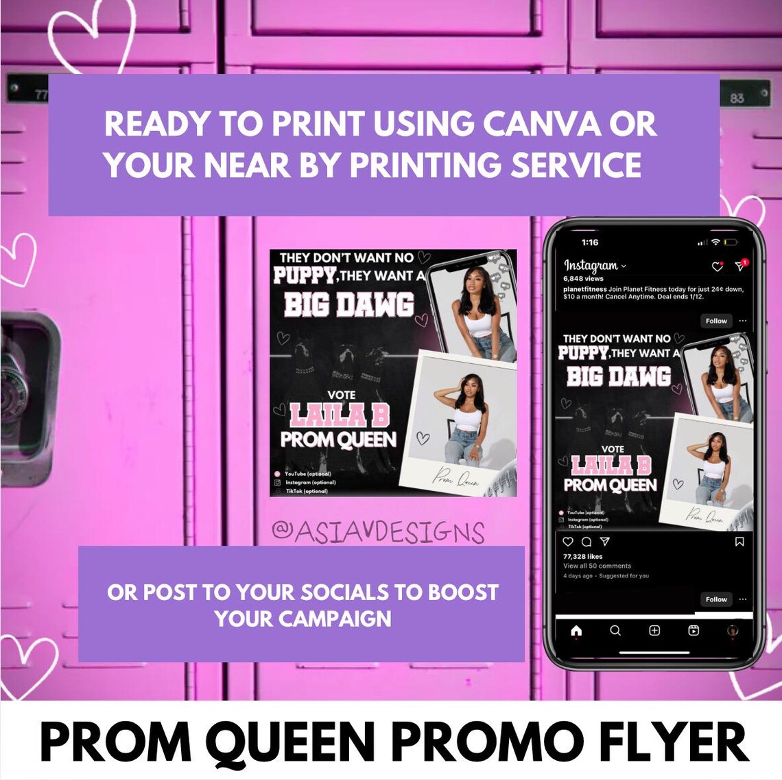 Editable Homecoming Queen Flyer Template (PDF) - Etsy