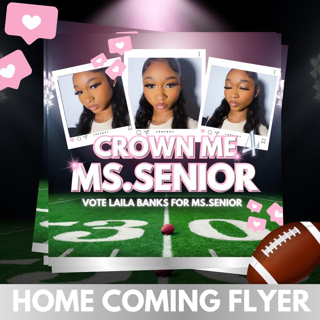 Homecoming Queen Campaign Flyer Template (canva Editable) - Etsy