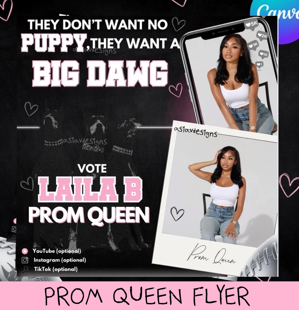 Editable Homecoming Queen Flyer Template (PDF) - Etsy