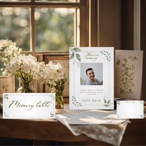Memory Table Template, Share a Memory Card, Celebration of Life Sign ...