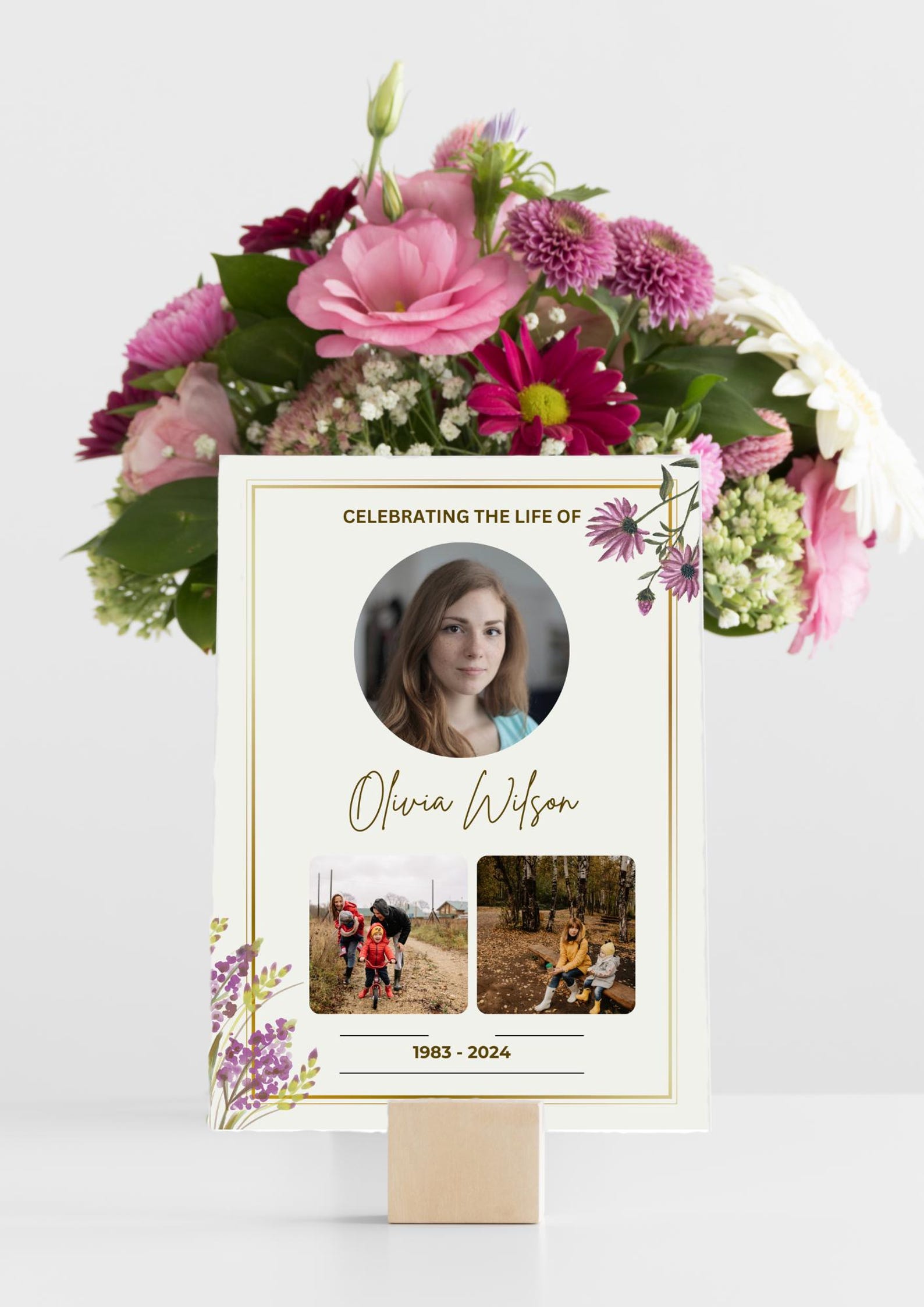Memorial Picture Sign Template, Customizable Memorial Photo, Printable ...