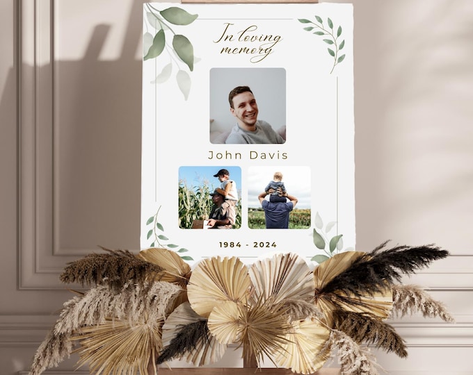 Funeral Sign Template, Custom Memorial Service Sign, Celebration of ...