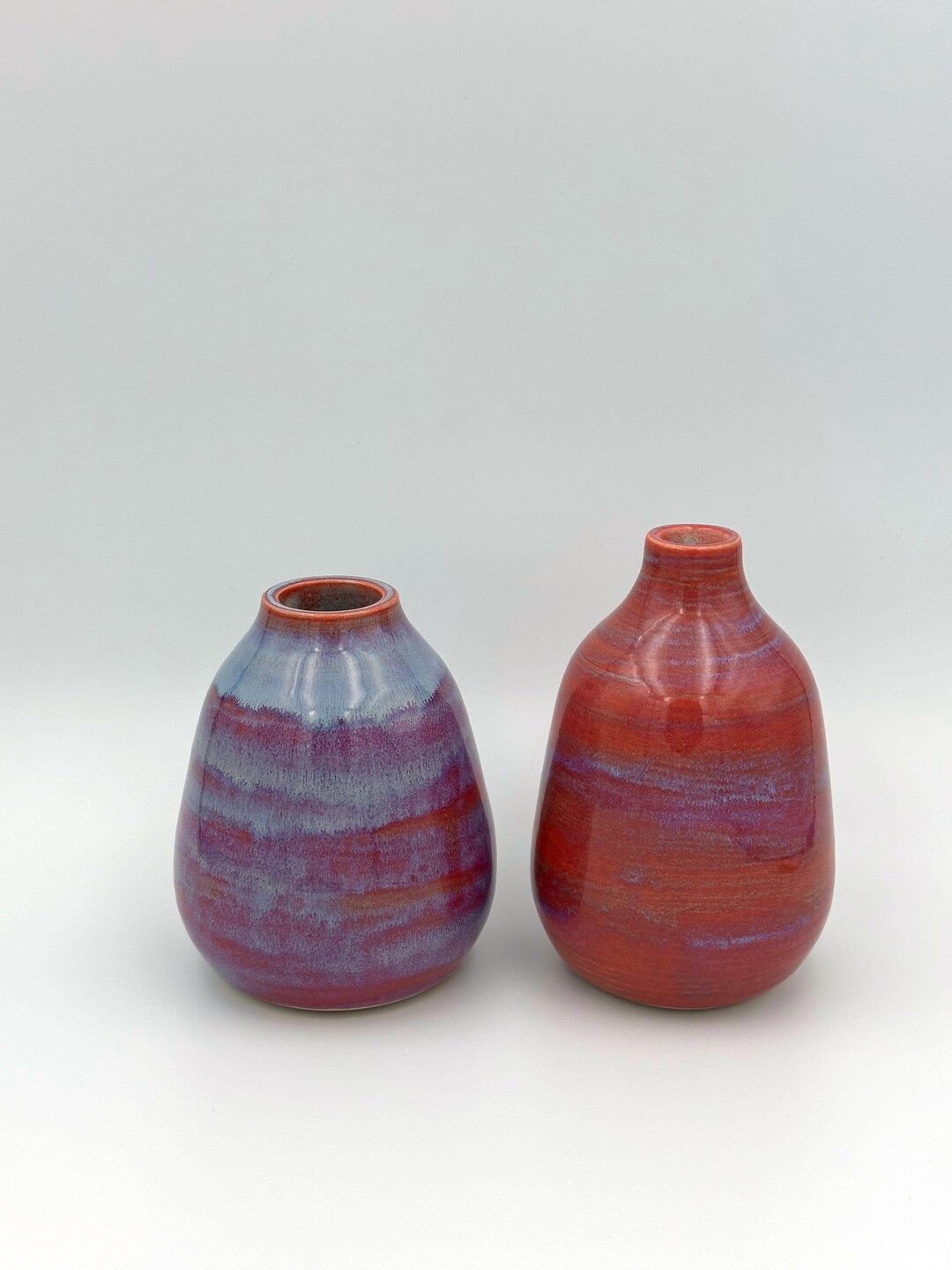 Red and Blue Vase SET | Handmade Ceramic Vases | Bud Vase Set | Ceramic ...