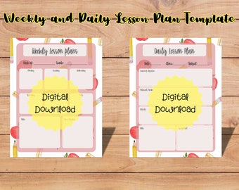 Monthly, Weekly & Daily Lesson Plan Template Set - Digital and Physical ...