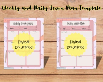 Monthly, Weekly & Daily Lesson Plan Template Set - Digital and Physical ...