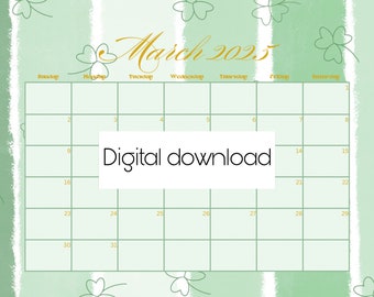 March 2025 Digital Calendar - Etsy
