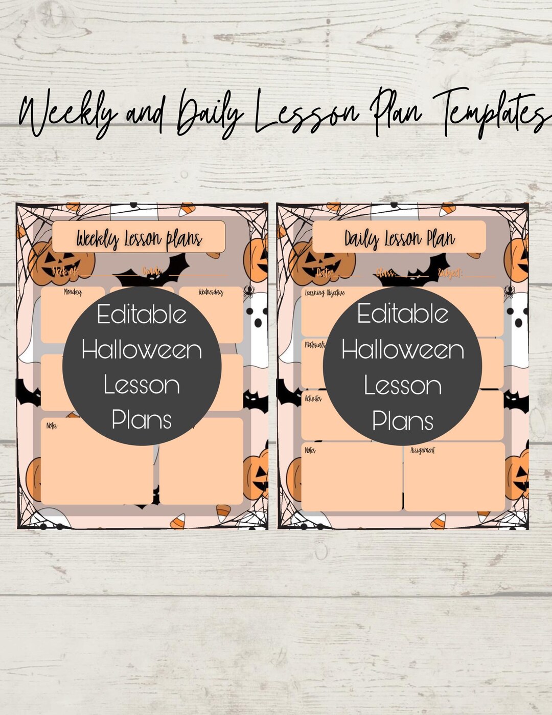 Halloween Weekly and Daily Lesson Plan Template - Etsy