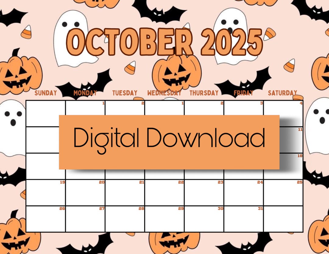 October 2025 Digital Calendar - Etsy