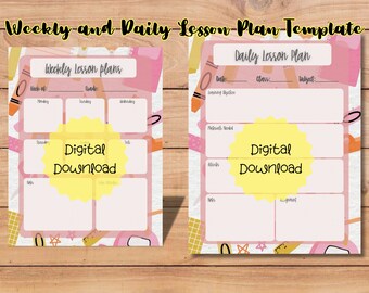 Monthly, Weekly & Daily Lesson Plan Template Set - Digital and Physical ...