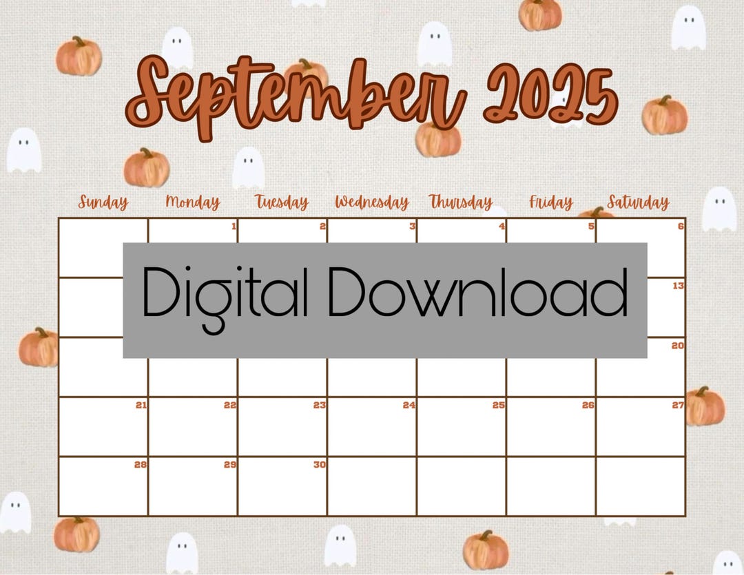 September 2025 Digital Calendar - Etsy