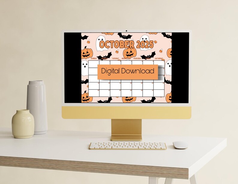 October 2025 Digital Calendar - Etsy