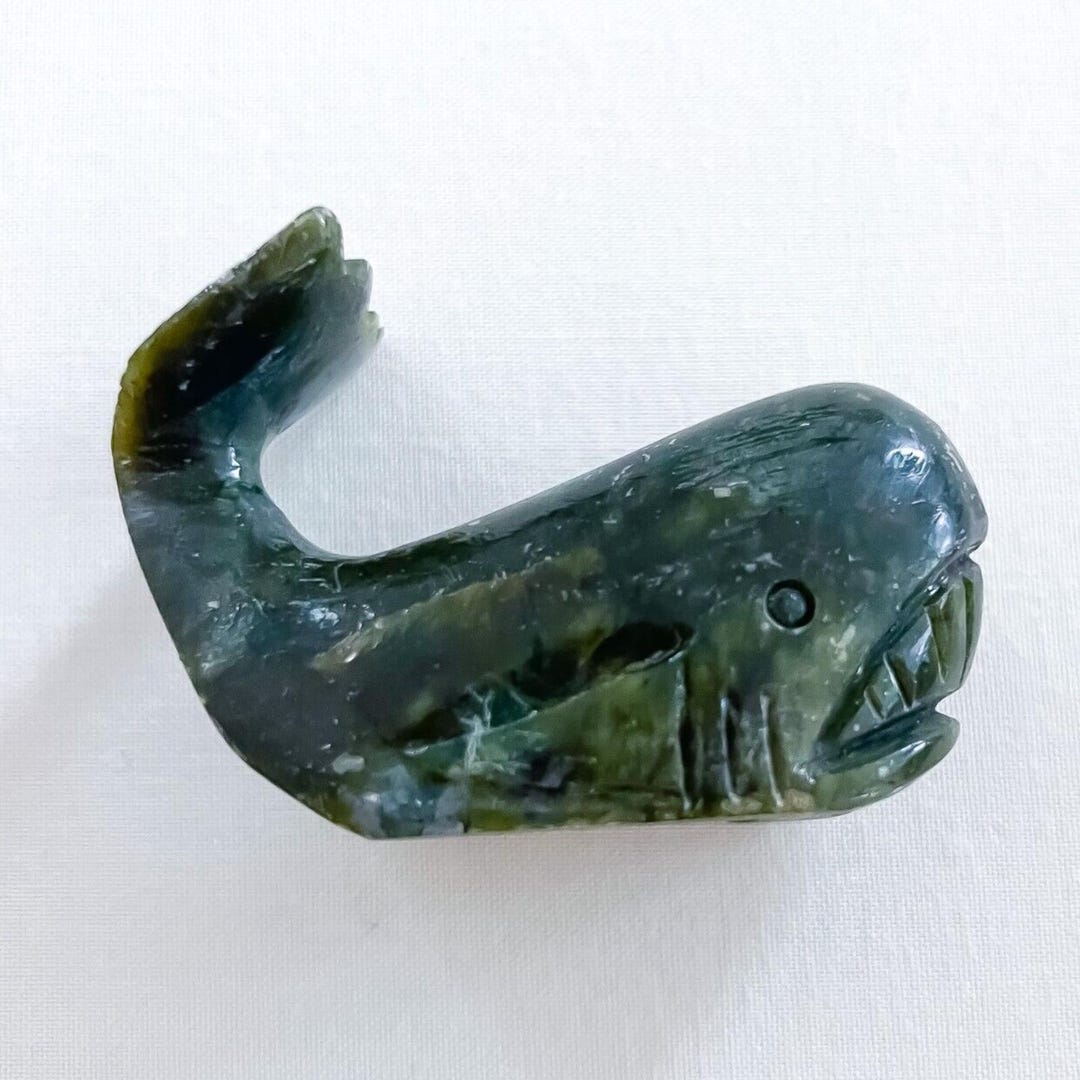 Nephrite Jade 3in Whale Figurine Alaska Canada Unsigned Possibly Inuit ...