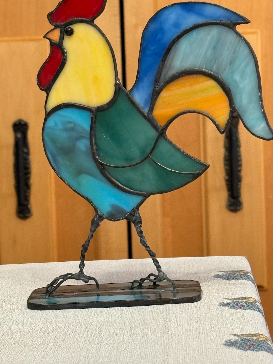 Colorful Stained Glass Rooster - Etsy