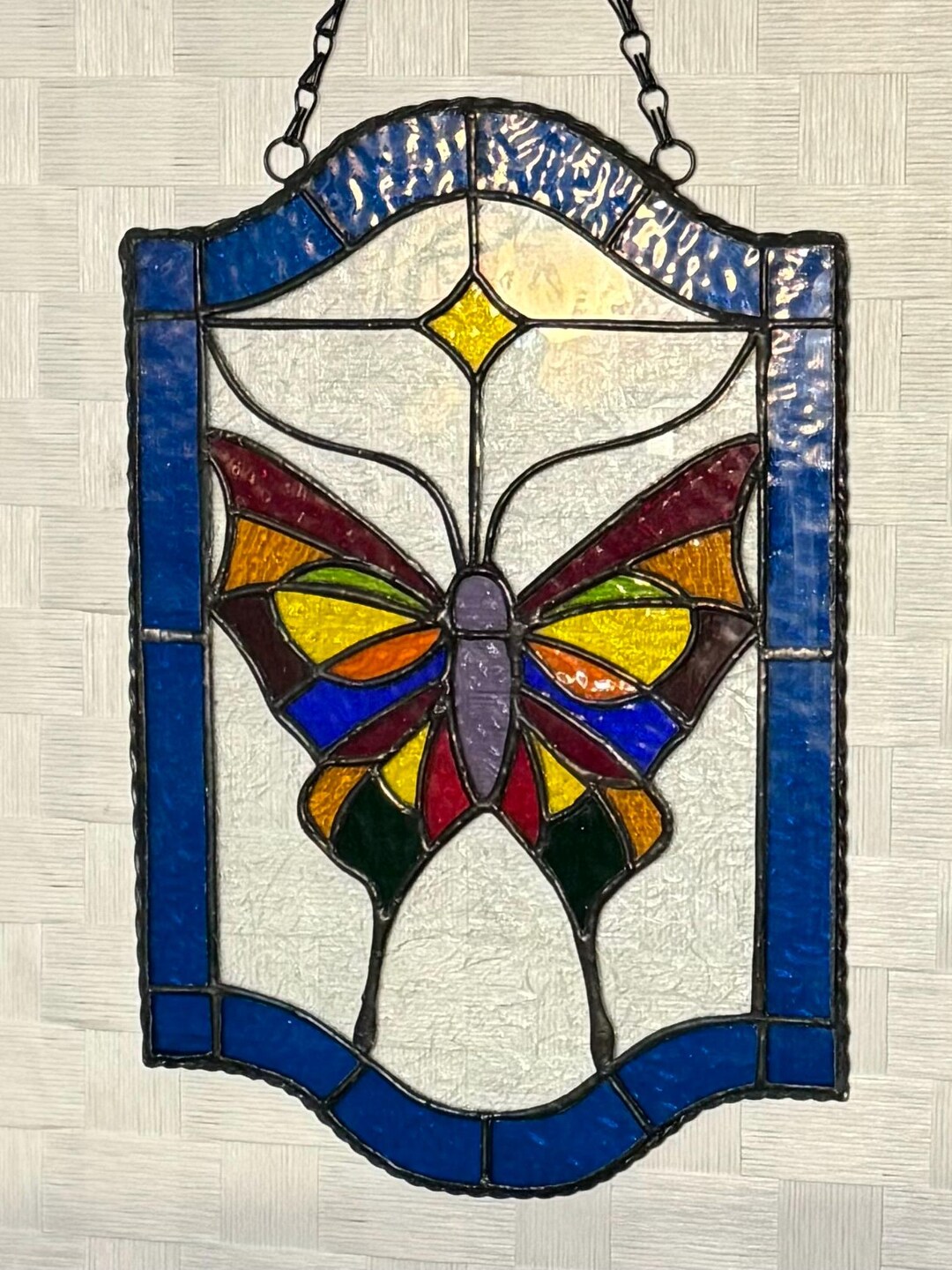 Stained Glass Butterfly Window Panel Suncatcher Butterfly Decor Mothers ...