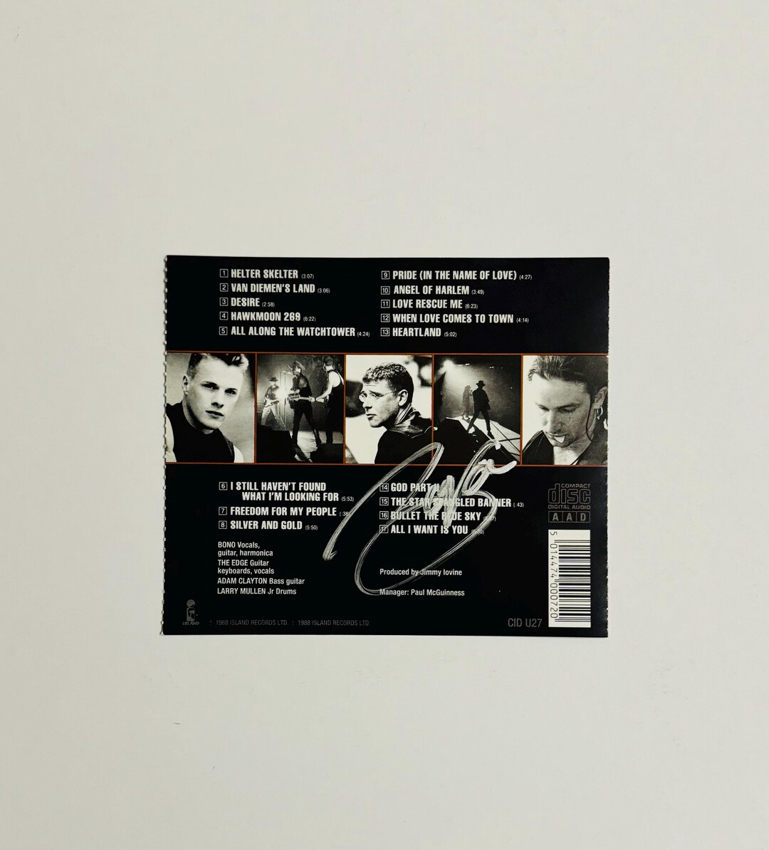 Bono U2 Autographed CD Inner With COA - Etsy