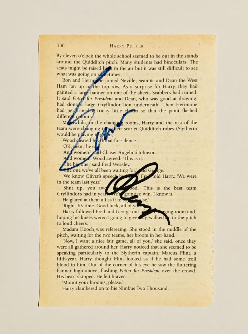 Rupert Grint & Emma Watson Harry Potter Autographed Book Page With COA ...