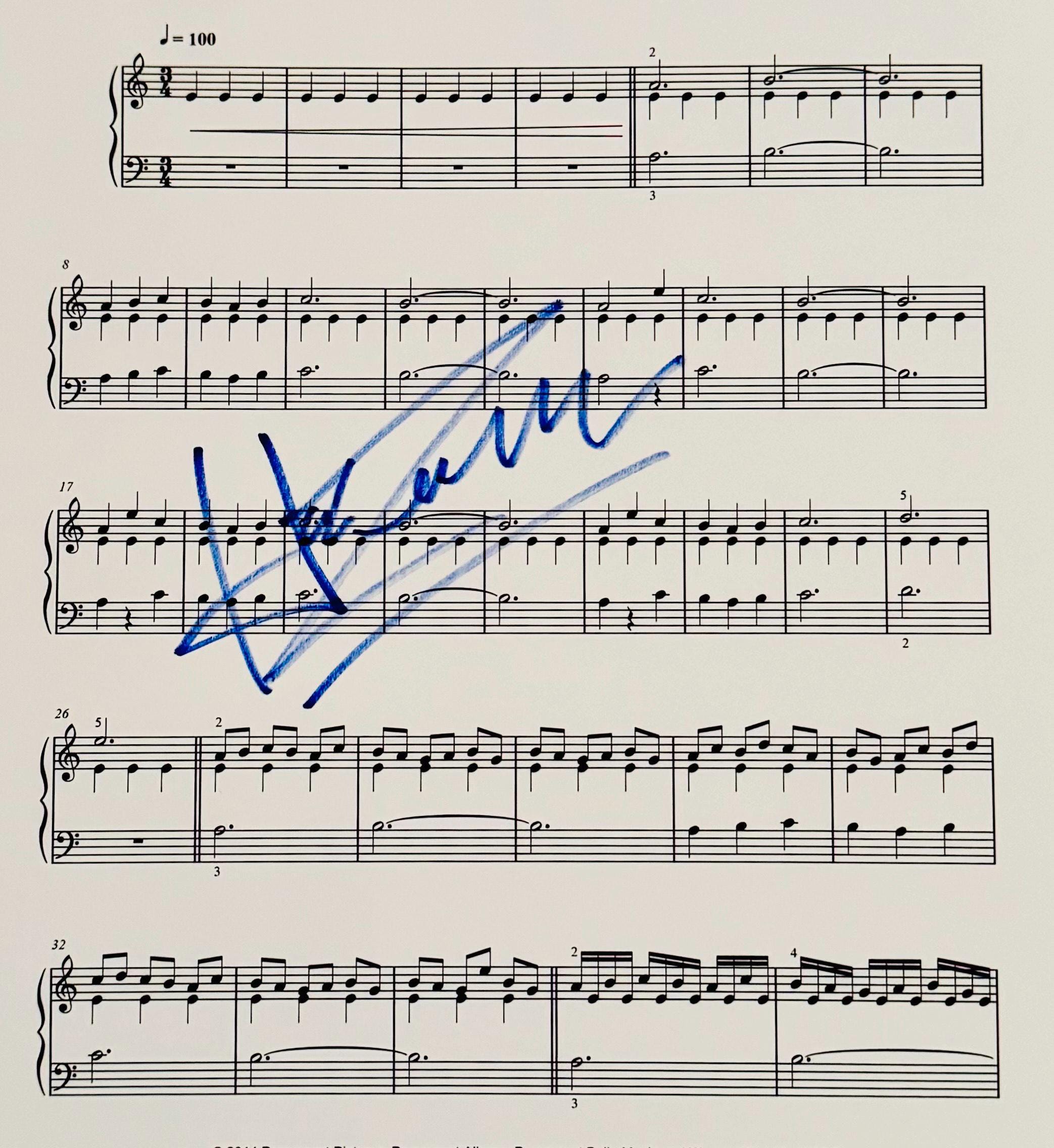 Hans Zimmer Autographed Sheet Music With COA - Etsy