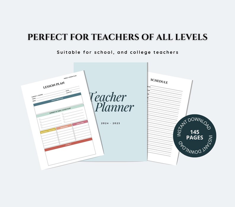2024-2025 Teacher Planner 145-page Academic Organizer August July ...