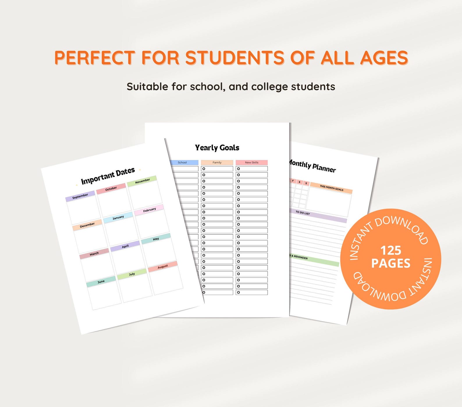 2024-2025 Back to School Planner 125-pages September July Printable A4 ...