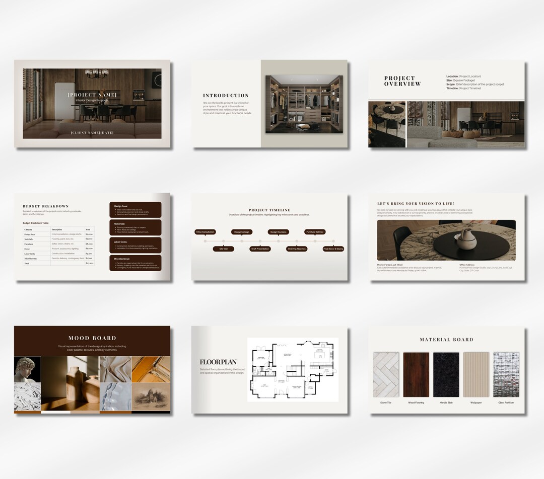 Luxury Interior Design Client Presentation Template - Etsy