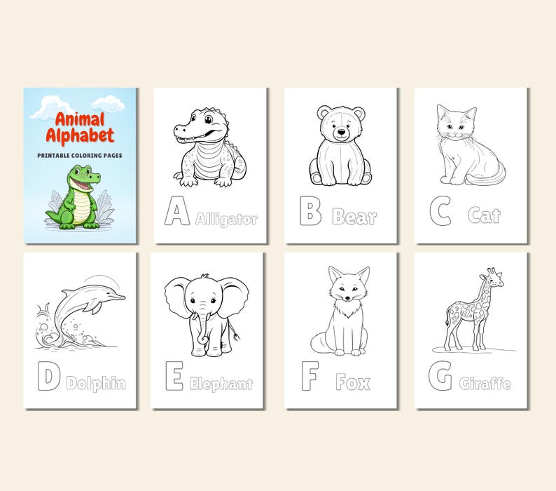 Animal Alphabet Coloring Pages Fun and Educational A-Z Animal Coloring ...