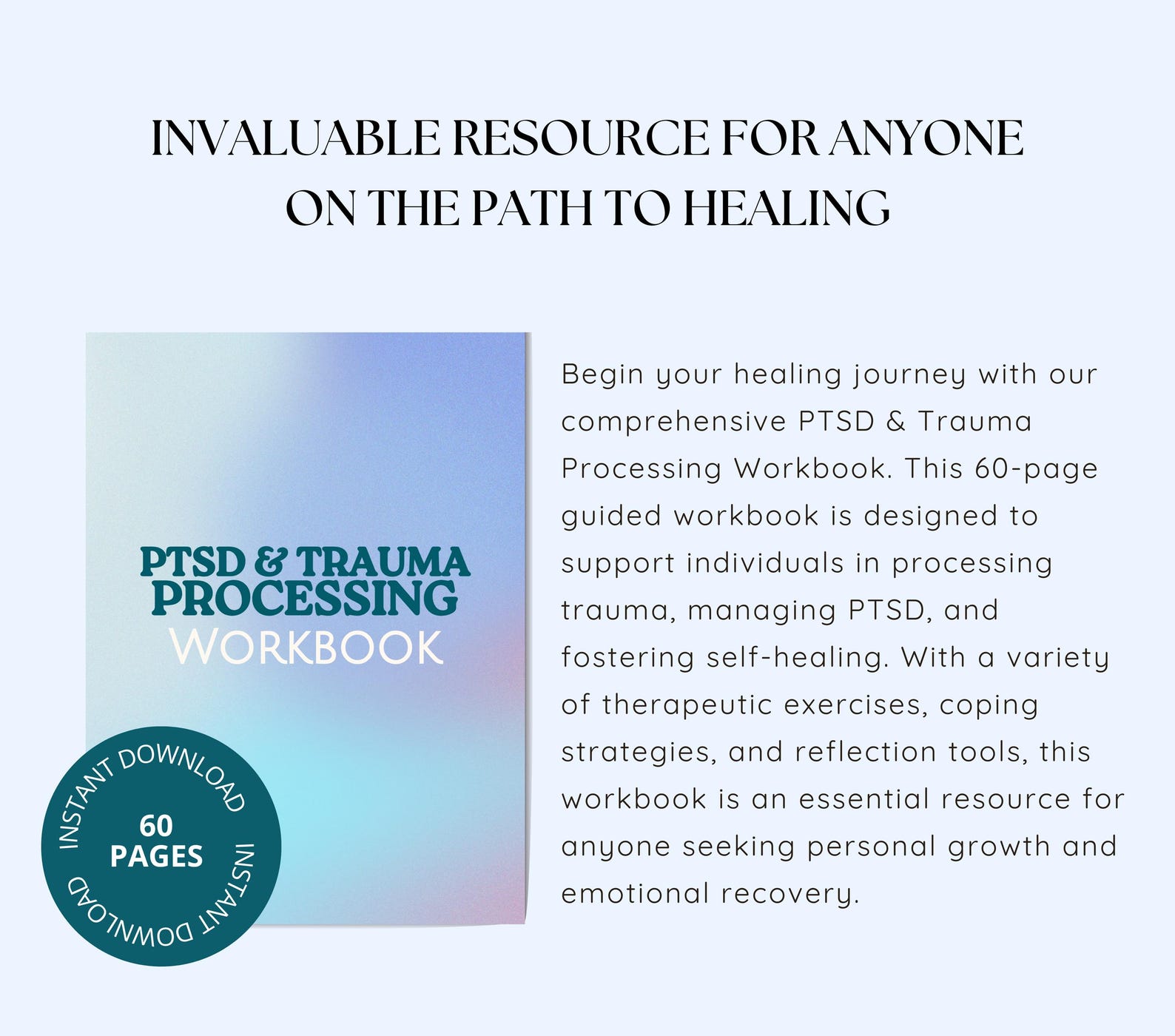 PTSD and Trauma Processing Workbook 60 Pages Healing Journal Goodnotes ...