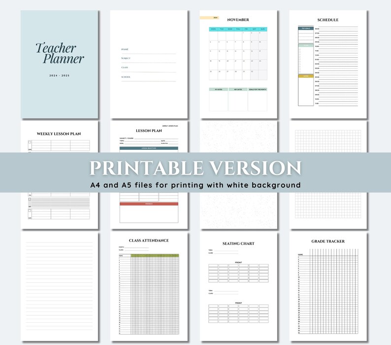 2024-2025 Teacher Planner 145-page Academic Organizer August July ...