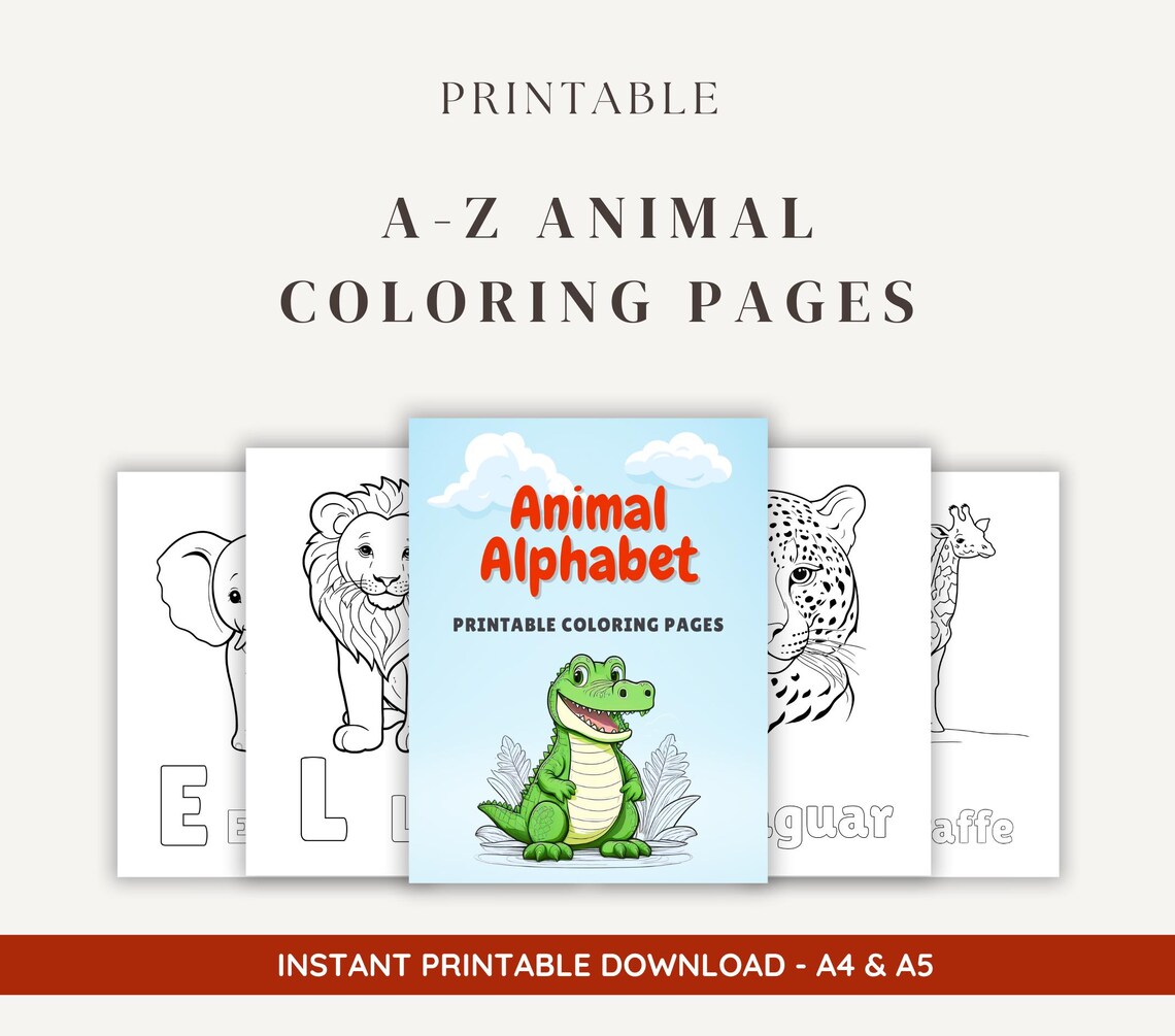 Animal Alphabet Coloring Pages Fun and Educational A-Z Animal Coloring ...