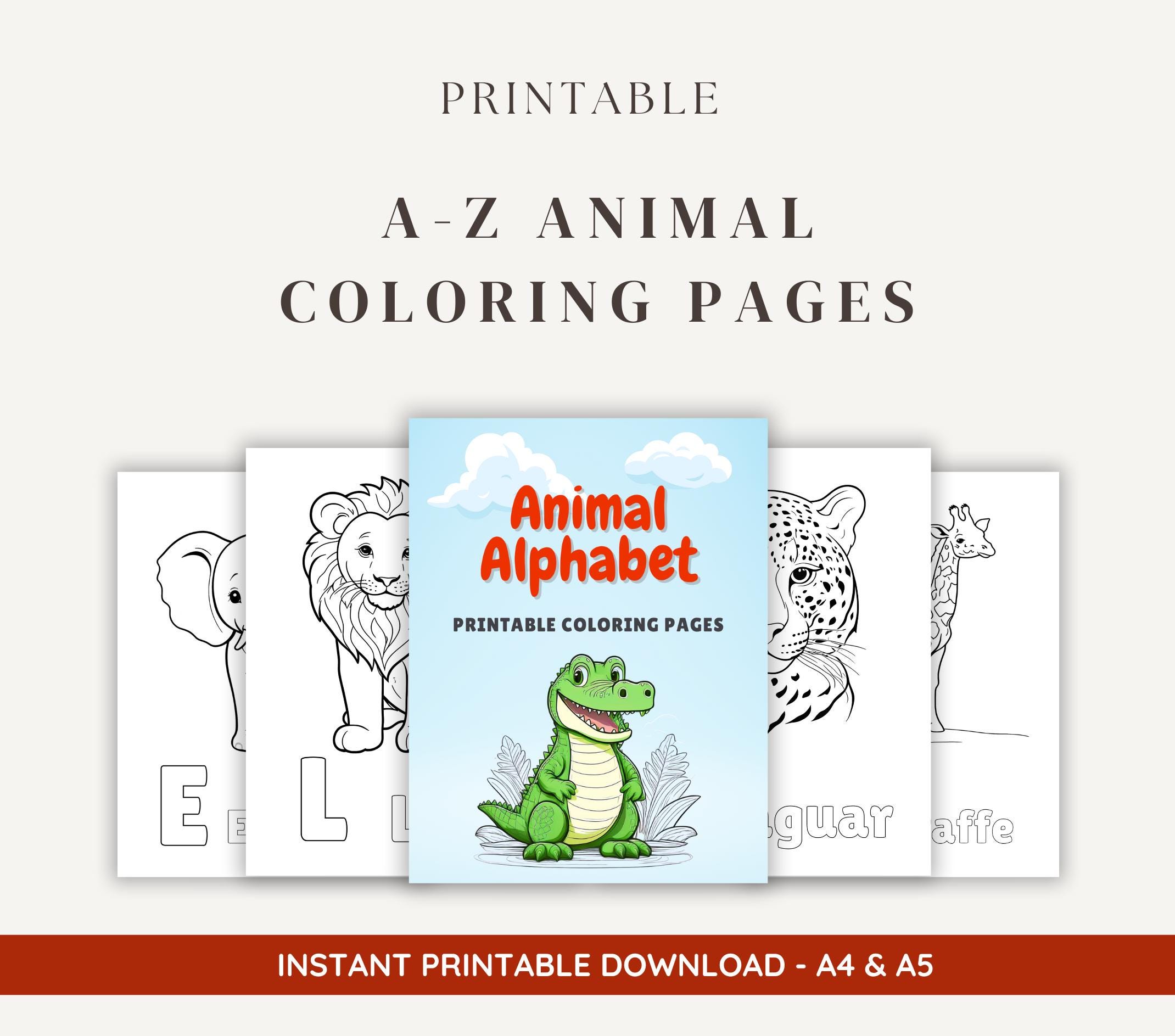 Animal Alphabet Coloring Pages Fun and Educational A-Z Animal Coloring ...