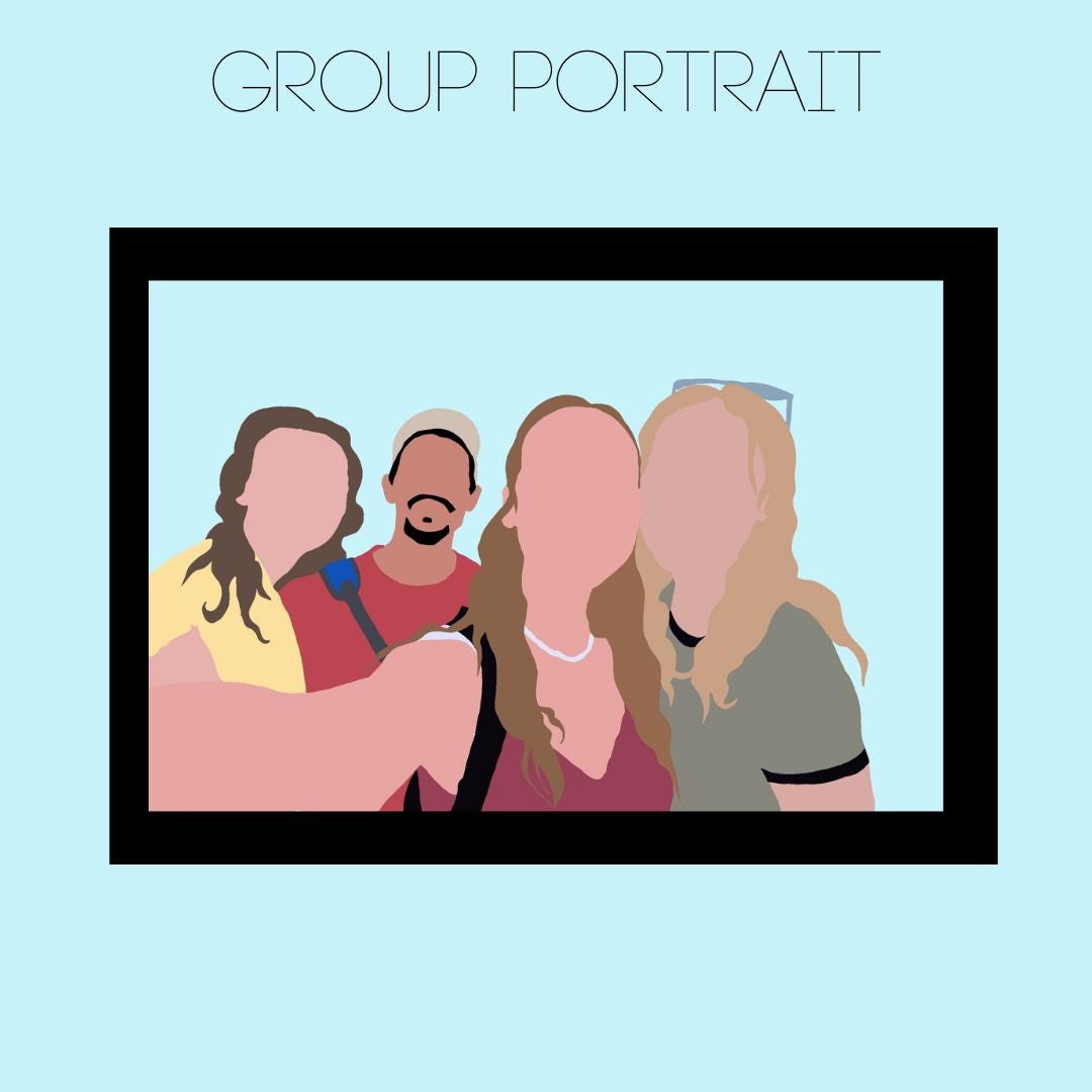 Custom Minimalist Faceless Group Portrait (3-7 People) - Etsy