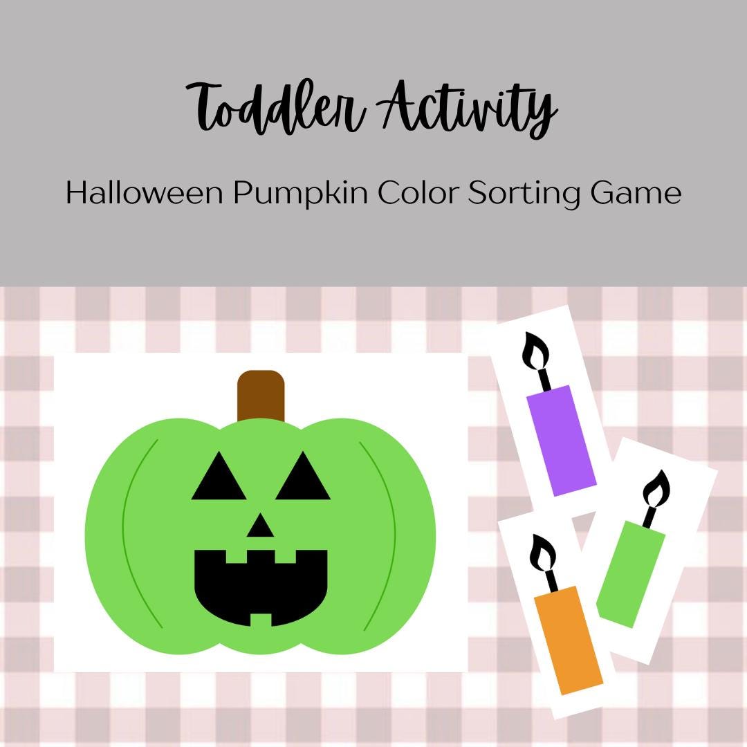 Toddler Activity Halloween Pumpkin Color Sorting Game - Etsy