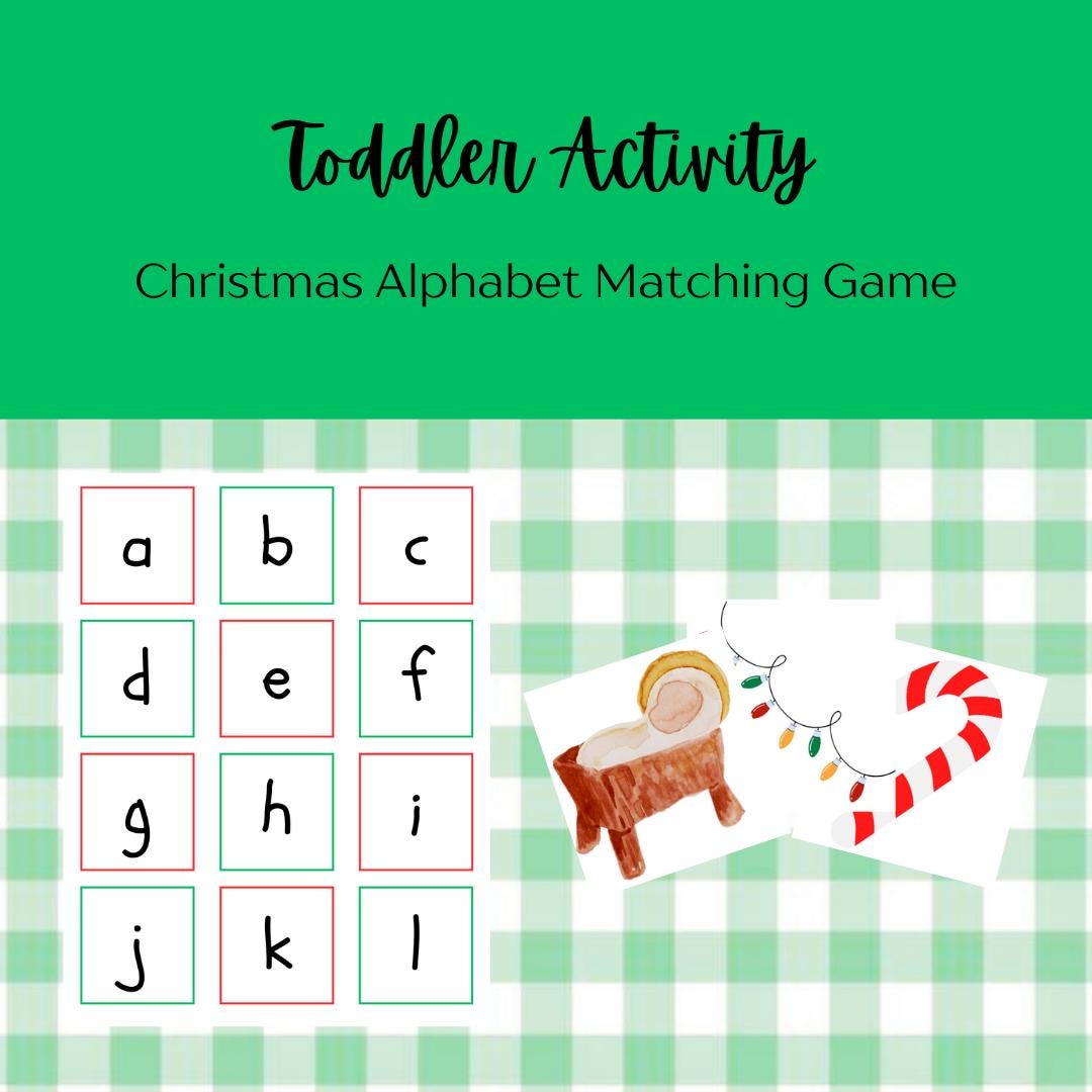 Toddler Activity Christmas Alphabet Matching Game - Etsy