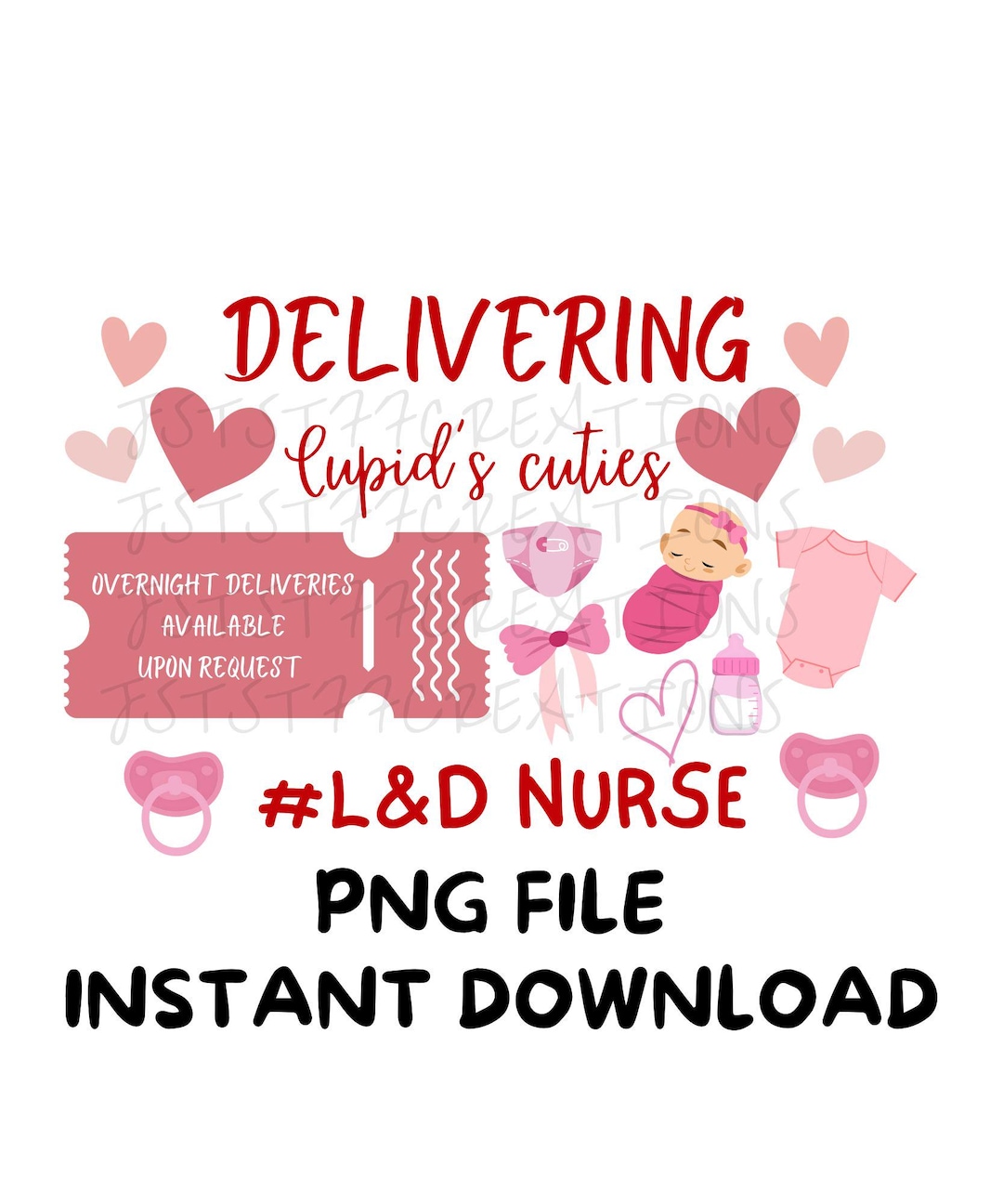 Valentines' Day Labor and Delivery Nurse PNG Digital File Shirt Graphic ...