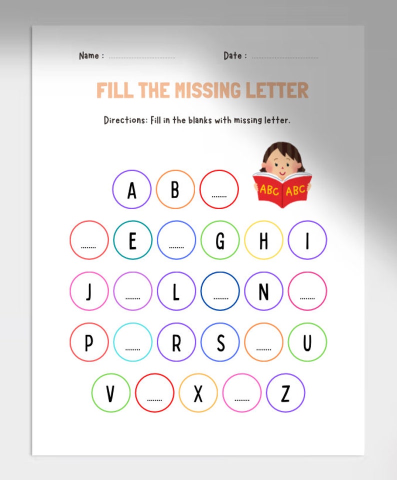 Alphabet Worksheet for Kids Back to School Learning the Alphabet Teacher Resources - Etsy