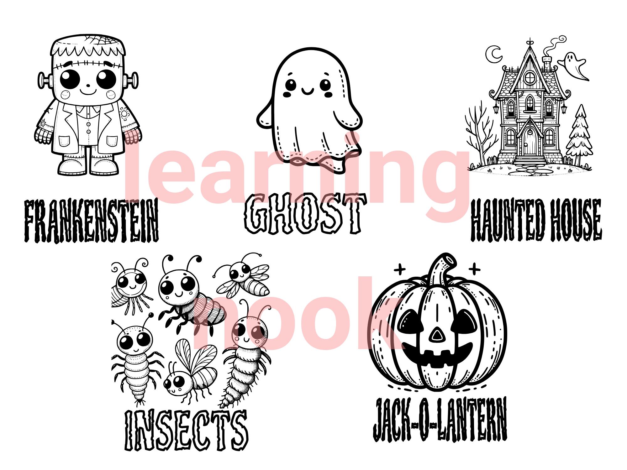 Halloween Coloring Alphabet - Etsy