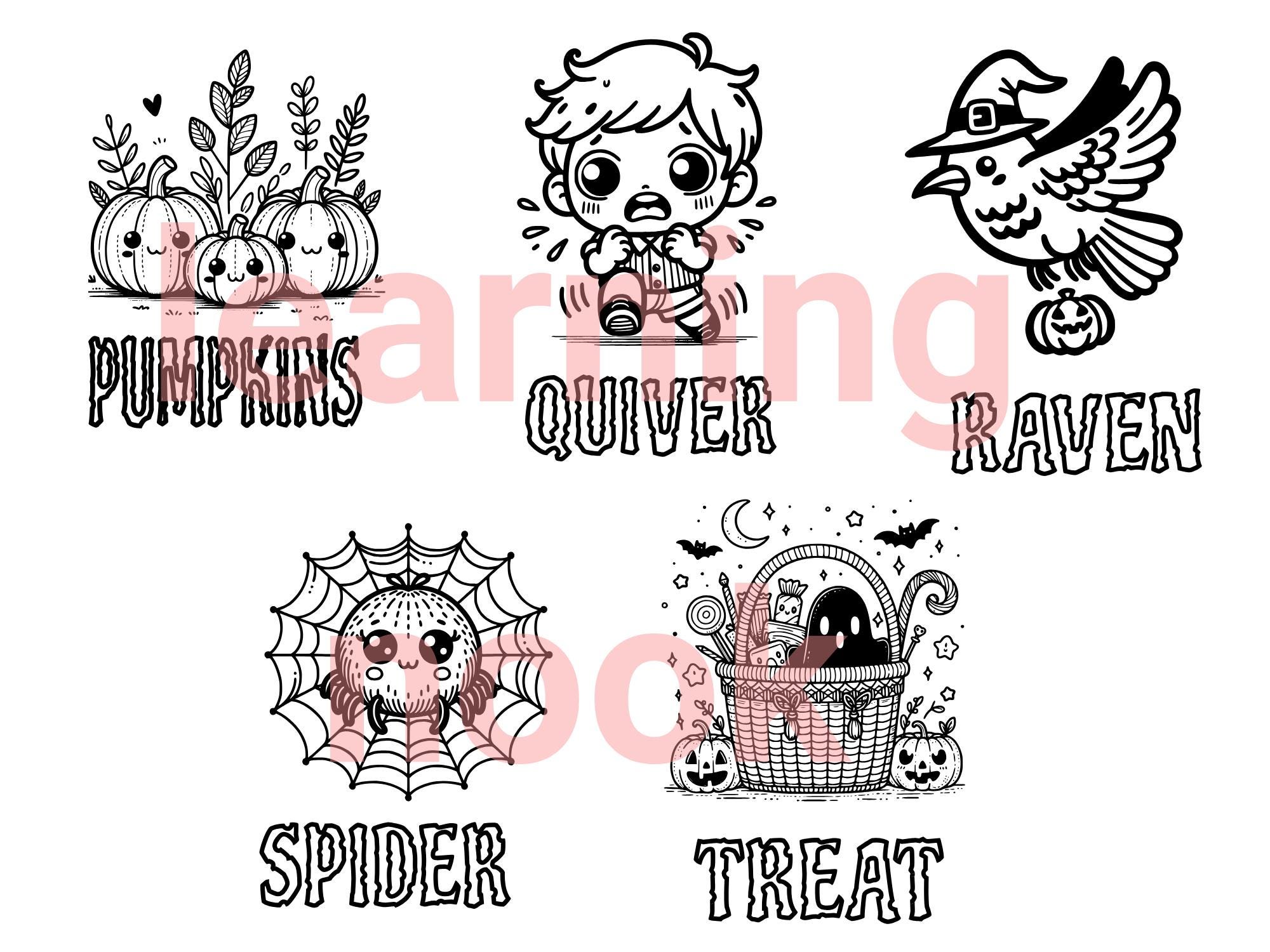 Halloween Coloring Alphabet - Etsy