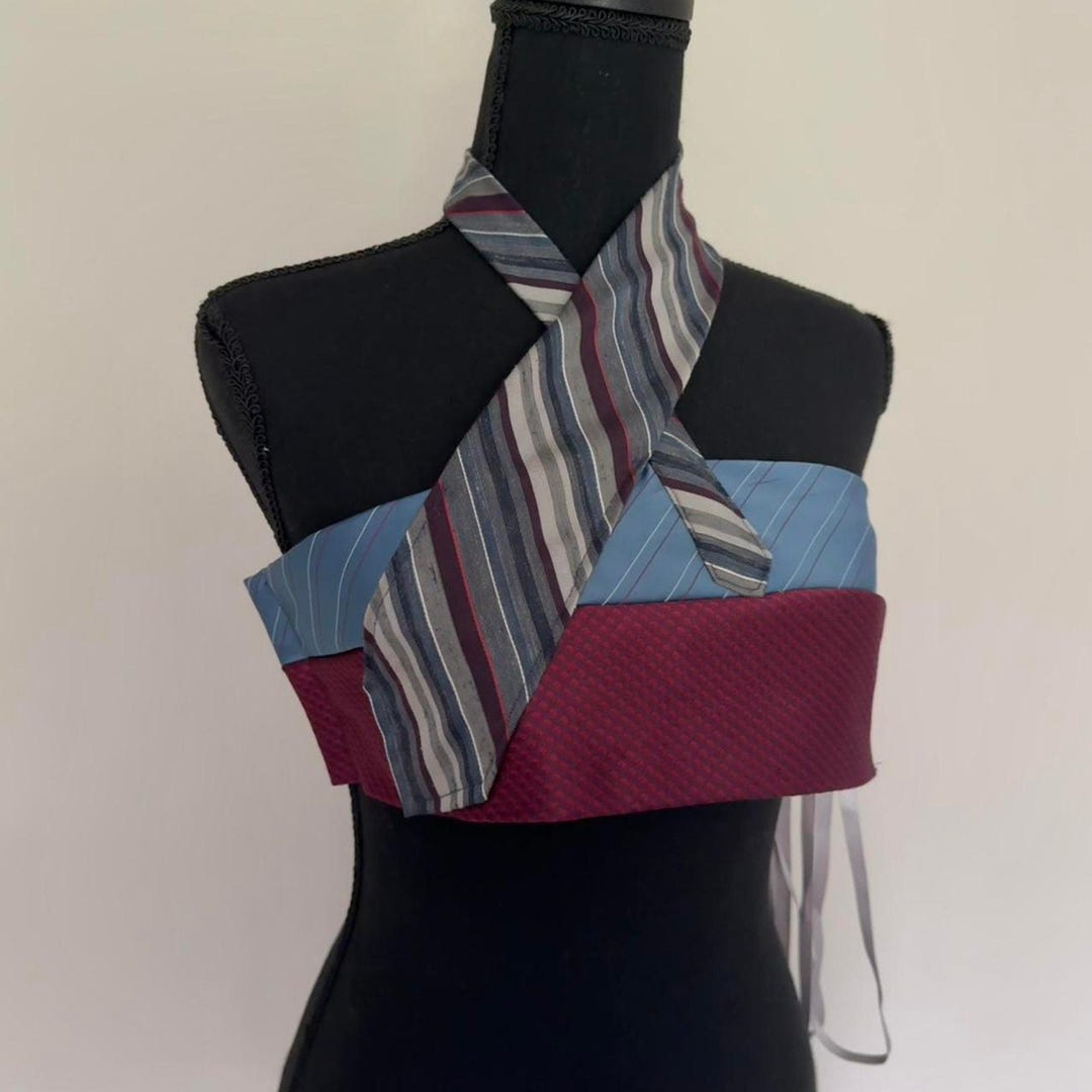 Upcycled Tie Halter Bra Top - Etsy