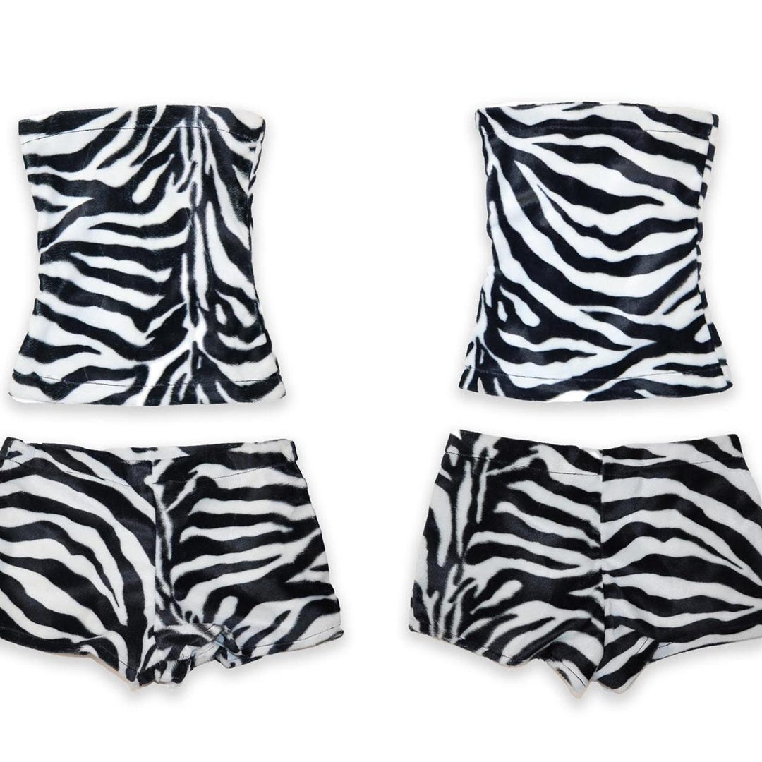 Handmade Zebra Print Micro Mini Shorts & Tube Top Set - Etsy