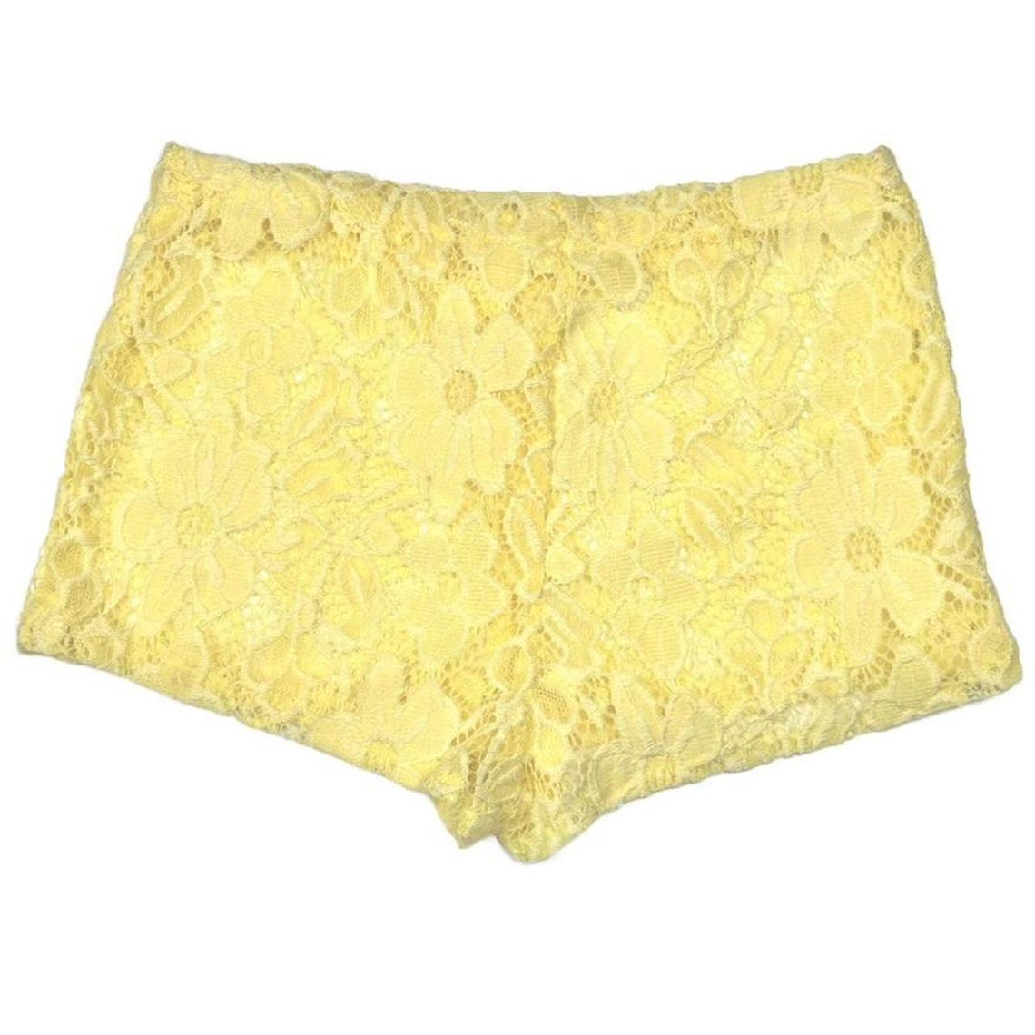 Handmade Yellow Lace Micro Mini Shorts - Etsy