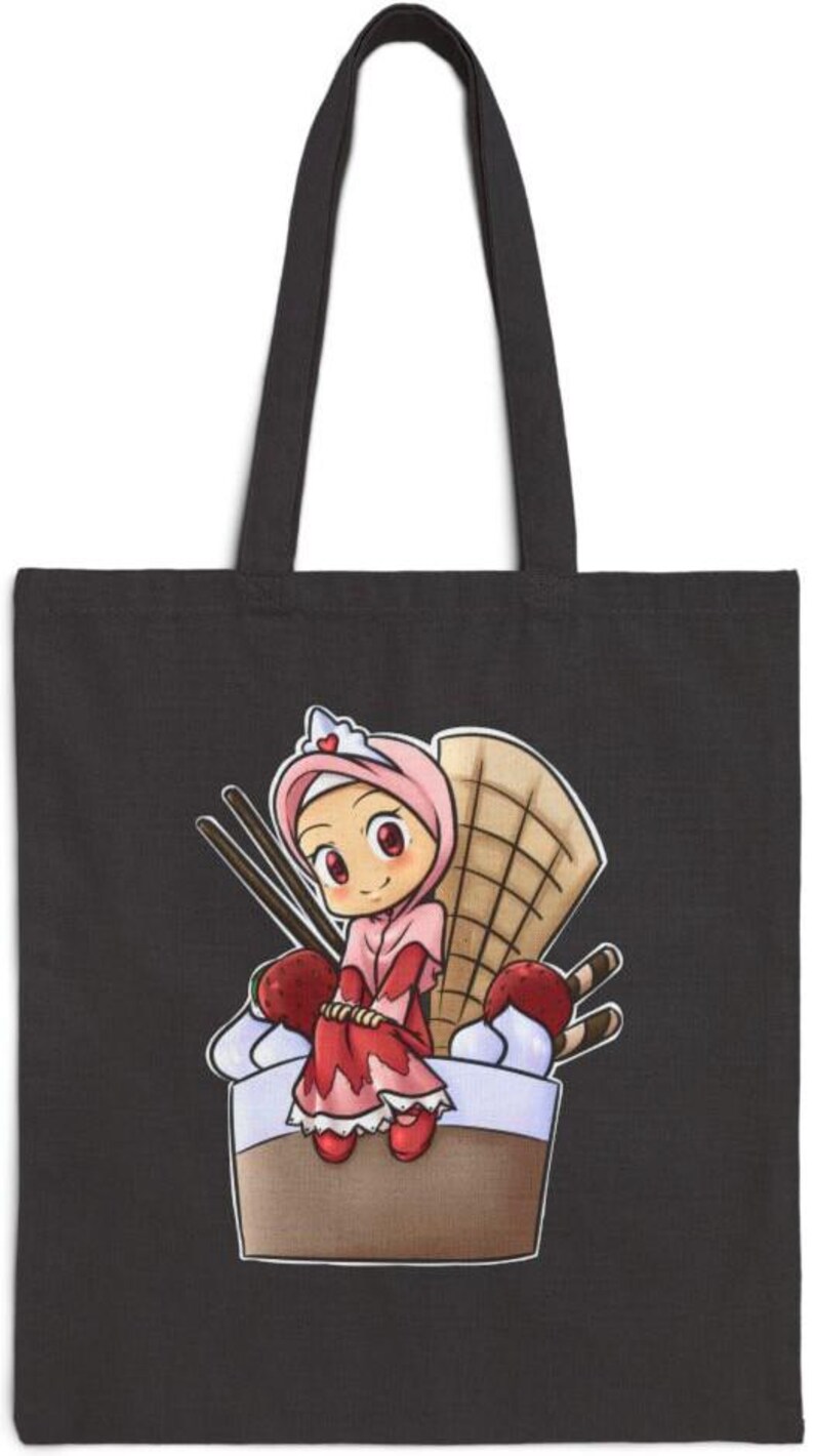 Cute Hijab Chibi Cotton Canvas Tote Bag - Etsy